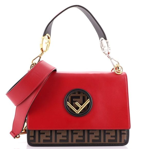 Fendi | Bags | Fendi Kan I F Shoulder Bag Leather With Zucca Embossed ...
